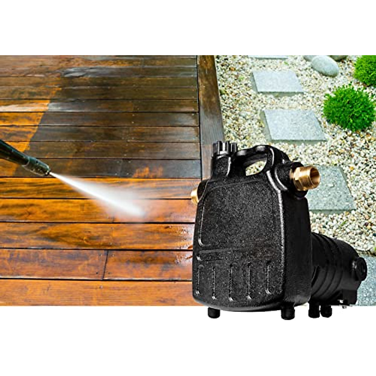 Little Giant UPSP-5 115-Volt, 1600 GPH, 1/2 HP Manual Non-Submersible Multi-Purpose Transfer Pump, 10-Ft. Cord, Black, 555104