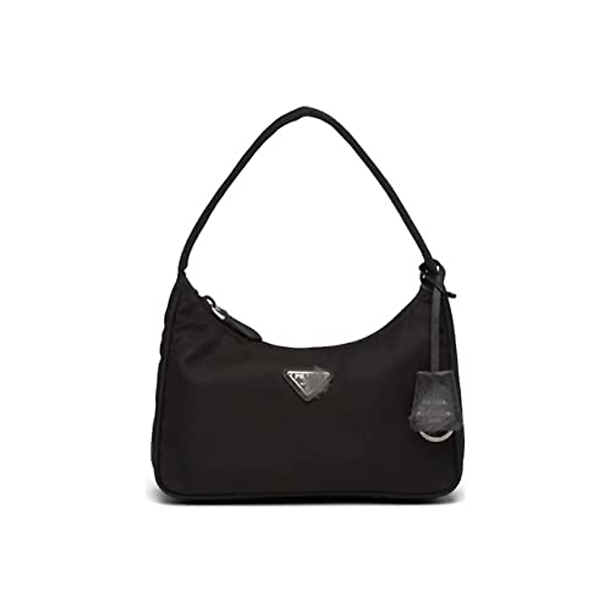 PRAD Nylon Handbag Classic Silver Buckle Triangle Label Black One Shoulder Underarm Mini Tote Gift For Women