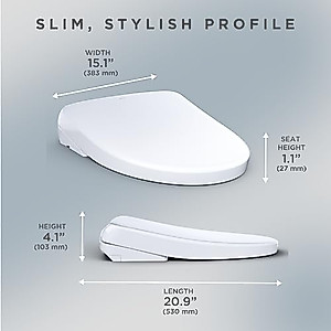 TOTO SW4726AT40#01 WASHLET+ Electronic Bidet Toilet Seat, Elongated, Cotton White