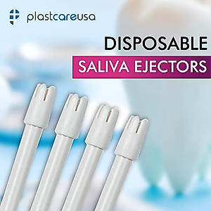 1000 Dental Disposable Saliva Ejectors, White Body White Tip, Evacuation Suction Tips (Case of 1000)