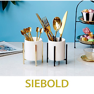 SIEBOLD Silverware Holder,Kitchen Utensil Holder,Flatware Organizers With Metal Frame, Mesh Flatware Holder Organizer Perfect for Home, Kitchen, Countertop, Party, Camping, Outdoor and Restaurant