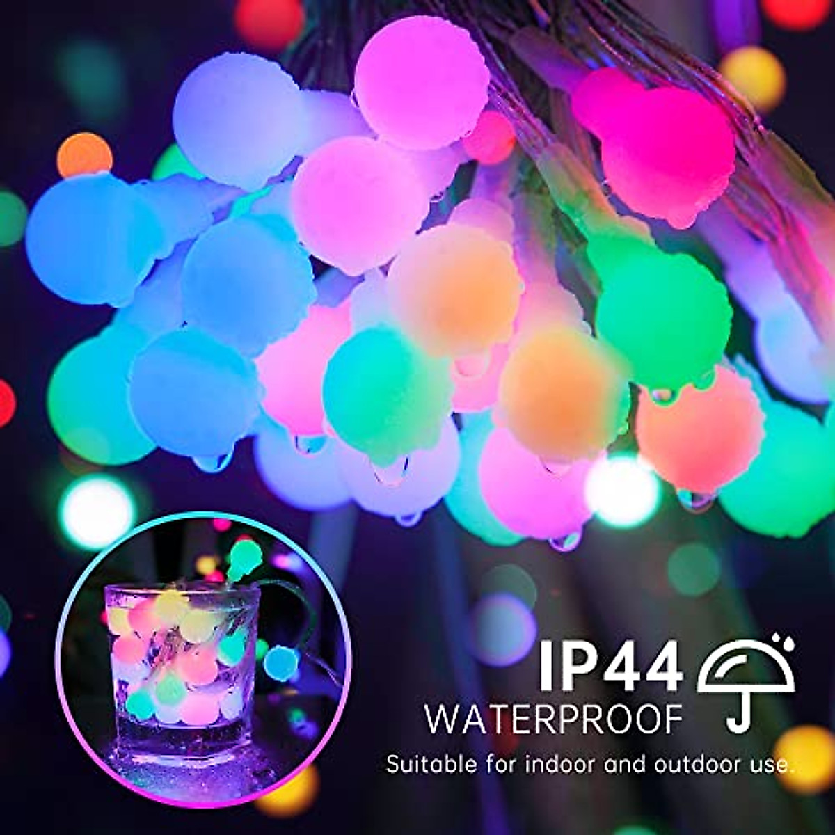 Multicolor Globe String Lights with Remote Timer,Indoor String Lights Bedroom,32FT 96LED with 8Vibrant Colors Plug in Outdoor Decorative Lights for Easter,Christmas,Classroom,Garden,Party,Wedding