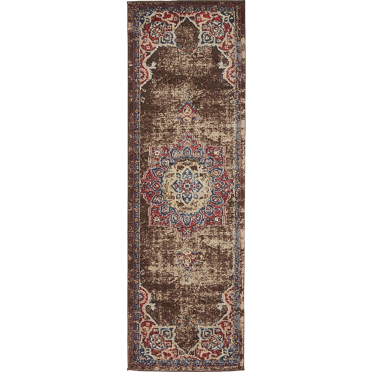 Rugs.com Eden Collection Rug – 6 Ft Runner Chocolate Brown Medium Rug Perfect for Hallways, Entryways