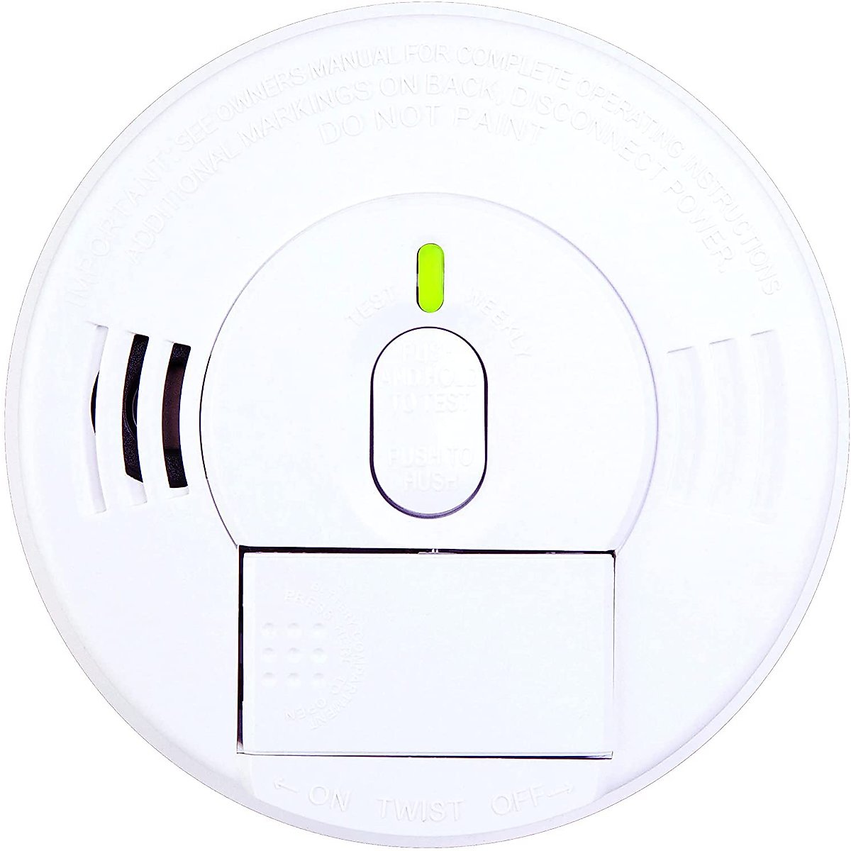 Kidde Smoke Detector, Hardwired Smoke Alarm with Battery Backup, Front-Load Battery Door, Test-Silence Button,(Pack of 2) White