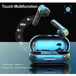 TOMPOL Wireless Earbuds, Bluetooth Earbuds Touch Control Stereo Sound Bluetooth Headphones with Mic, 30H Playtime IPX7 Waterproof Wireless Ear Buds with Type C Charging Case for iPhone Android iOS