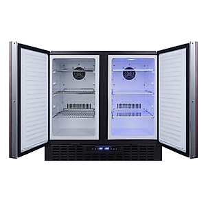 Summit FFRF36 36" Side by Side Refrigerator-Freezer in Stainless Steel