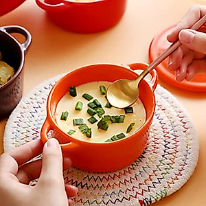 UPKOCH Pho Soup Bowls Ceramic Steaming Bowl with Lid and Handle Steam Soup Bowl Porcelain Stew Pot Vintage Rice Bowl Oven Dishwasher for Home Kitchen Egg Custard Medicinal Ceramic Soup Bowl