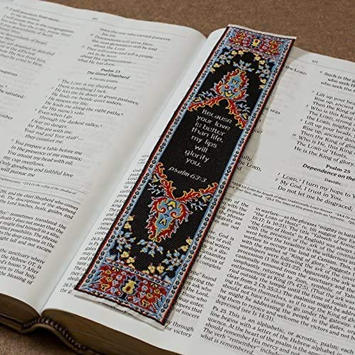 Logos Bookmark -Psalm 63:3, Christian, Cloth Carpet Bookmark