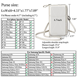 DIVCIDLC Small Crossbody Bag Cell Phone Purse Wallet Mini Shoulder Bag Wristlet Card Clutch Handbag for Women with Credit Card Holder Slots, Offwhite