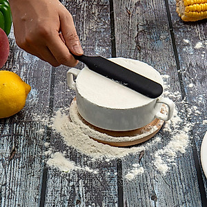 Silicone Spatula Set, G.a HOMEFAVOR Heat-Resistant Spatula - One Piece Seamless Design, Non-Stick Silicone with Reinforced Stainless Steel Core (6 Piece Set, Black)