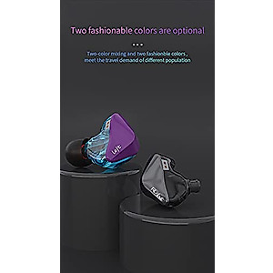 CVJ CSK IEM Earphones,FEDAI 1DD 1BA in Ear Headphone Hybrid Drivers, CCA in Ear Monitor Wired Earbuds with Detachable CPin Cable(No Mic, Black) … …