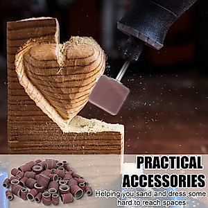 Shimeyao 890 Pieces Sanding Drum Set for Drum Sander 80 120 240 320 400 600 Grits Sanding Drums with 24 Pieces Drum Connecting rods 2 Pcs Self Tightening Drill Chuck