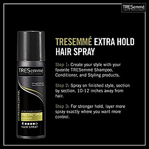 TRESemmé Tres Two Spray Extra Hold Hairspray, Extra-Firm Control, Strong Hold with Touchable Feel, Humidity Resistant, All Day Frizz Control, Pack of 4 – 1.5 oz each