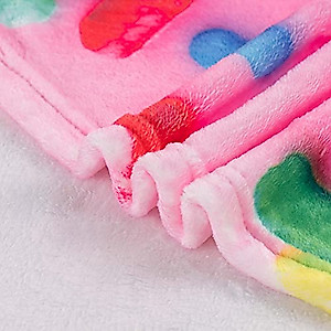 BATTILO HOME 71 Inch Pink Donut Blanket for Adult and Kids, Soft and Comfortable Flannel Round Blanket for Bedding,Funny Blanket Giant Food Blanket Gifts for Crib, Sofa, Outdoors