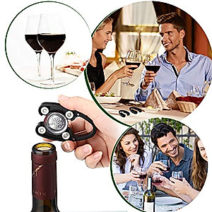 4 Pieces Magnetic Wine Foil Cutters Wine Bottle Opening Accessories Black Wine Foil Removes ABS Wine Foil Cutters for Outdoor Indoor Parties Daily Application