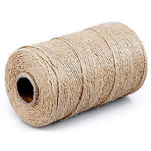 SMART&CASUAL 328Ft Jute Twine String Thin Natural Hemp Twine for Gift Wrapping Craft Plant Garden Christmas Handmade Arts Decoration Packing String Home Decor (328 Ft (100M))