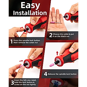 Cordless Rotary Tool Kit, 8V Cordless Die Grinder 146pcs Accessories, 32000RPM 5-Speed Multi Power Carving Tools, 2.0Ah Rechargeable Battery, for Sanding, Polishing, Engraving, Drilling, Cutting, DIY