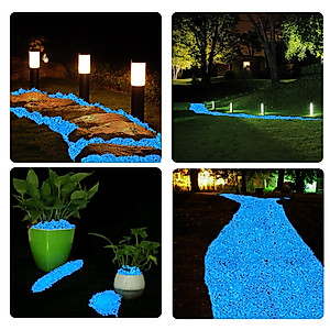 1000pc Glow in The Dark Rocks Outdoor Decorative Stones Glowing Pebbles for Aquarium Decoration, Driveway & Garden, White