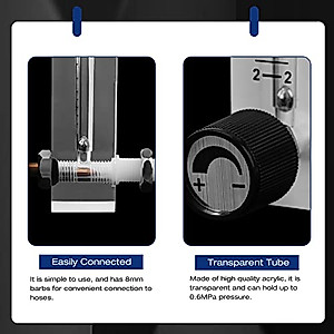 LZQ-7 Flowmeter 2-20LPM Acrylic Air Gas Flowmeter with Control Valve for Measuring Controlling Gas Flow