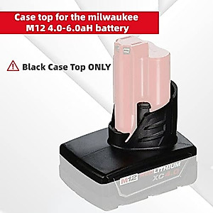 MOONDKIST 4Pack M12 Battery Case Replacement, M12 Battery Cover, M12 Battery Plastic Case Top Shell for Milwaukee 48-11-2411 Li-ion Battery