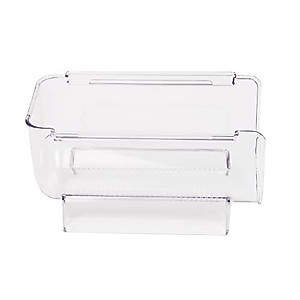 Mind Reader Large Wine Bottle Stackable Kitchen Refrigerator Bin Storage Organizer Rack for Wine Bottles for Fridge, Pantry, Countertops, Cabinets and More, 2 Pack, Clear