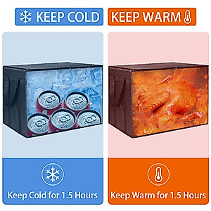 CIVJET Insulated Food Delivery Bag, XXXL Insulated Reusable Grocery Cooler/Hot Bags, Tote Bag for Shopping/Travel/Doordash, Catering Bag Doordash 22x14x13, Black, 1-Pack