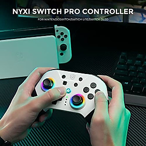 NYXI Chaos Pro controlle with Hall Joystick, switch pro controller wireless for Nintendo Switch/Lite/OLED, Hall Effect Controller with RGB Light, Programmable, Turbo, Vibration, Wake Up