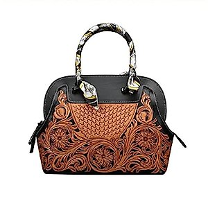 LHLLHL Hand Engraved Women's Handbag Vintage Embossed Women's Tote Bag (Color : E, Size