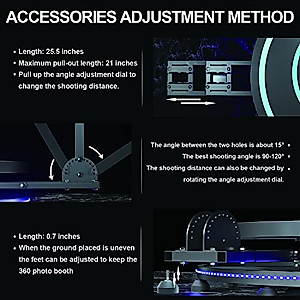 OLYLO 360 Photo Booth Machine 100cm with Software for Parties with Ring Light,Trolley,Free Logo Customization,5 People Stand on APP Remote Control Automatic Slow Motion 360 Spin Camera Video Booth