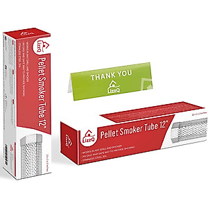 LIZZQ Premium Pellet Smoker Tube 12 inches - 5 Hours of Billowing Smoke - for Any Grill or Smoker, Hot or Cold Smoking - An Easy and Safe Way to Provide Smoking - Free eBook Grilling Ideas and Recipes