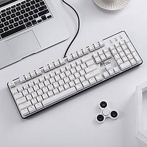 RK ROYAL KLUDGE RK920 Full Size Mechanical Keyboard, Rainbow Backlit Gaming Keyboard, 104 Keys Wired Mechanical Keyboard with Number Pad, Quite Red Switch