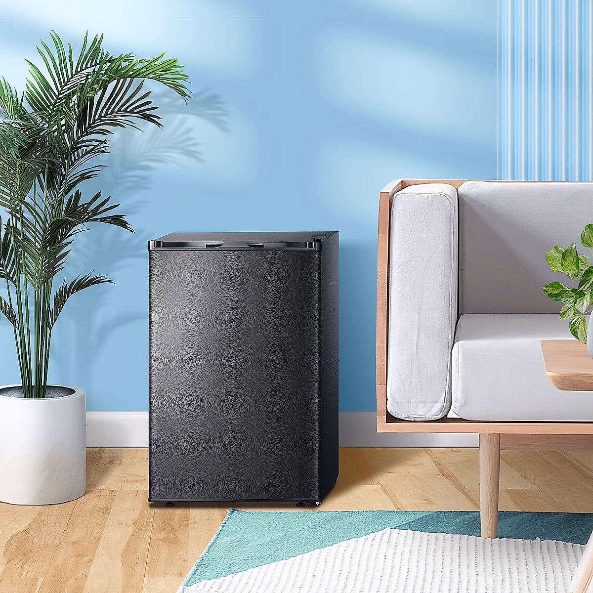 Kismile Upright Freezer,3.0 Cu.ft Mini Freezer with Reversible Single Door,Removable Shelves,Small Freezer with Adjustable Thermostat for Home/Dorms/Apartment/Office (Black)