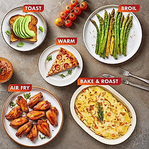 Elite Gourmet ETO-4510M French Door 47.5Qt, 18-Slice Convection Oven 4-Control Knobs, Bake Broil Toast Rotisserie Keep Warm, Includes 2 x 14" Pizza Racks, Stainless Steel