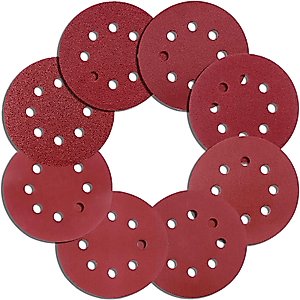 Sanding Discs Variety Grit Sandpaper: Hook Loop Disc 5-Inch 8-Holes 60 80 120 180 240 320 400 600 Grits(Each of 10) 80PCS