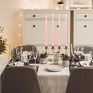 Berkebun Pink Taper Candles 10 inch -Set of 4 Tapered Candles, Long Candle,Tall Candlesticks, Home Dinner, Party, Wedding, Halloween, Churches,Christmas (4pcs, Pink)