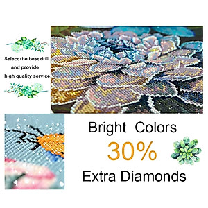 SOTYIOO Diamond Painting Kits for Adults. Flowers Diamond Art Full Drill Round Gem Art 5D Diamond Dots Suitable Home Wall Decor 12x16inch