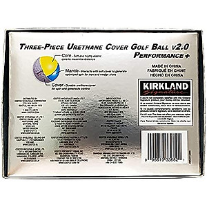 Kirkland Signature Three-Piece Urethane Cover Golf Ball v2.0, 1 Dozen, 12 Count, White