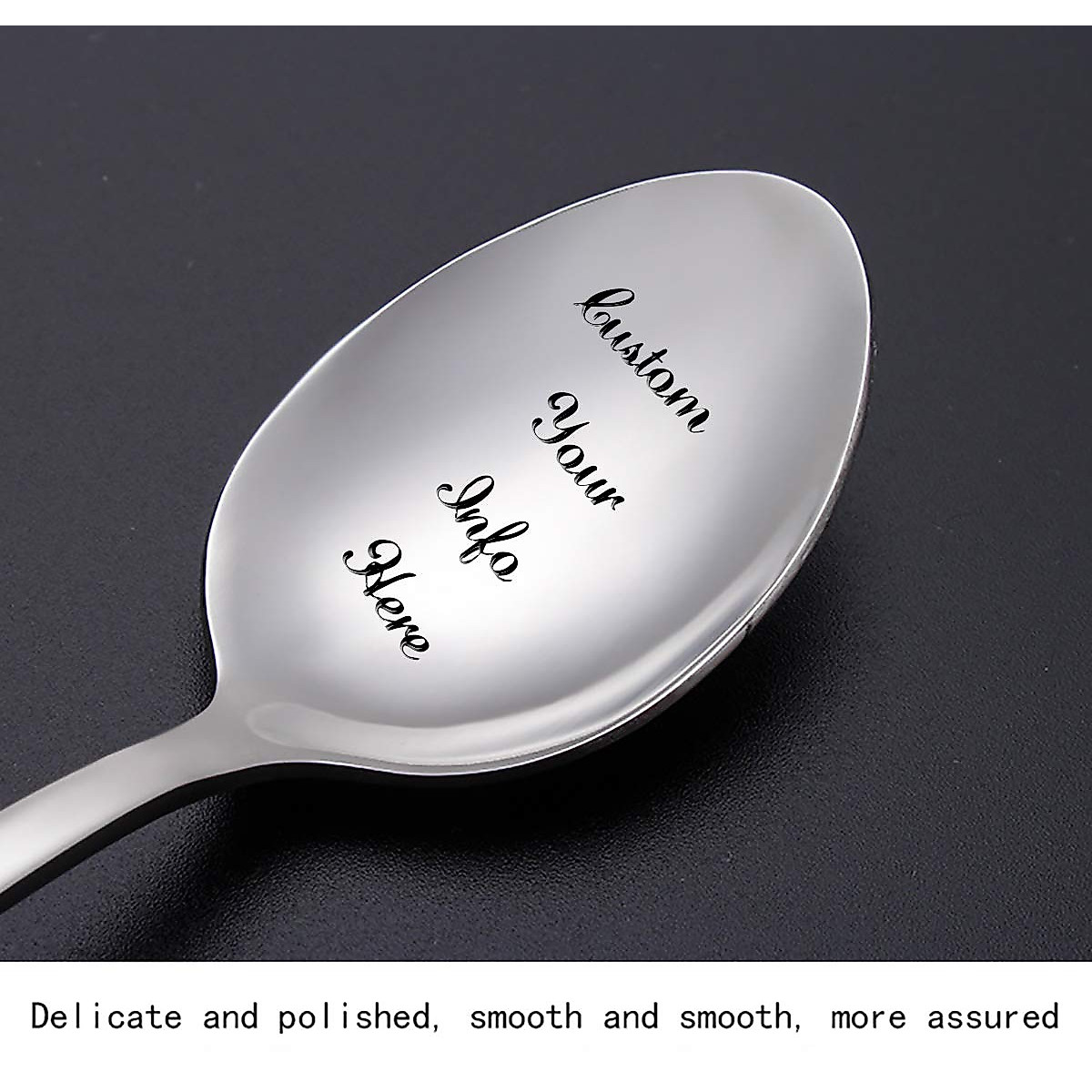OBTIAN Custom Personalized Spoon Engraved Your Idea,Text,Massage in the Spoon Customize Awesome Stainless Steel Spoon Engraved Spoon Unique Gift for Best Friend,Lover,Parent,Child (Tip Coffee Spoon)