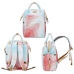 BIGBIGRIVER Diaper Bag Backpack Mom Multifunction Baby Bag Newborn Registry Baby Shower Gifts Essentials Items Diaper Bags Safety Fashion Love Pink