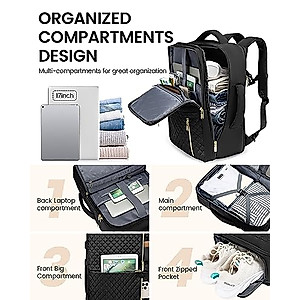 LOVEVOOK Carry On Backpack, 50L Airline Approved Travel Backpack for Women as Personal Item, Expandable 18 inch Laptop Backpack, Large Casual Daypack Waterproof Luggage Suitcase with Toiletry Bag