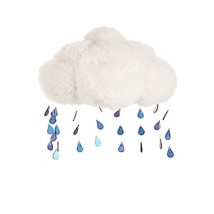 elope Adult Sherpa Light-Up Rain Cloud Costume Hat - LED Cloud Hat with Iridescent Raindrops - Standard