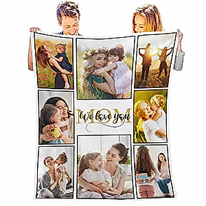 Personalized Photo Blanket for Mom Best Mom Ever Gift for Mother's Day, Customized Mother's Day Blanket 40x50 Inches