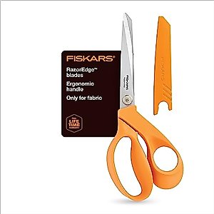 Fiskars Crafts 8190 RazorEdge Fabric Shears, 9-Inch,Orange