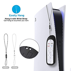 [2 Pack] Silicone Cover for PS5 Remote Control, Protective Skin for Sony PS5 Media Remote, with Hand Strap, Shockproof, Anti-Slip, Skin-Friendly - Black/White