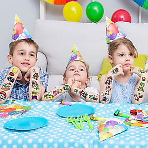 Mario Birthday Party Supplies, 34Pcs Temporary Tattoos Party Favors, Glow In The Dark Removable Skin Safe, Fake Tattoo Stickers for Goody Bag Treat Bag Stuff for Mario Birthday Party Gifts