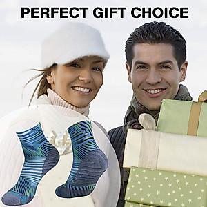 HUSO Men's Women's Fashion Odor Resistant Breathable Cotton Blend Sports Hiking Socks 4 Pairs OS Multicolor6