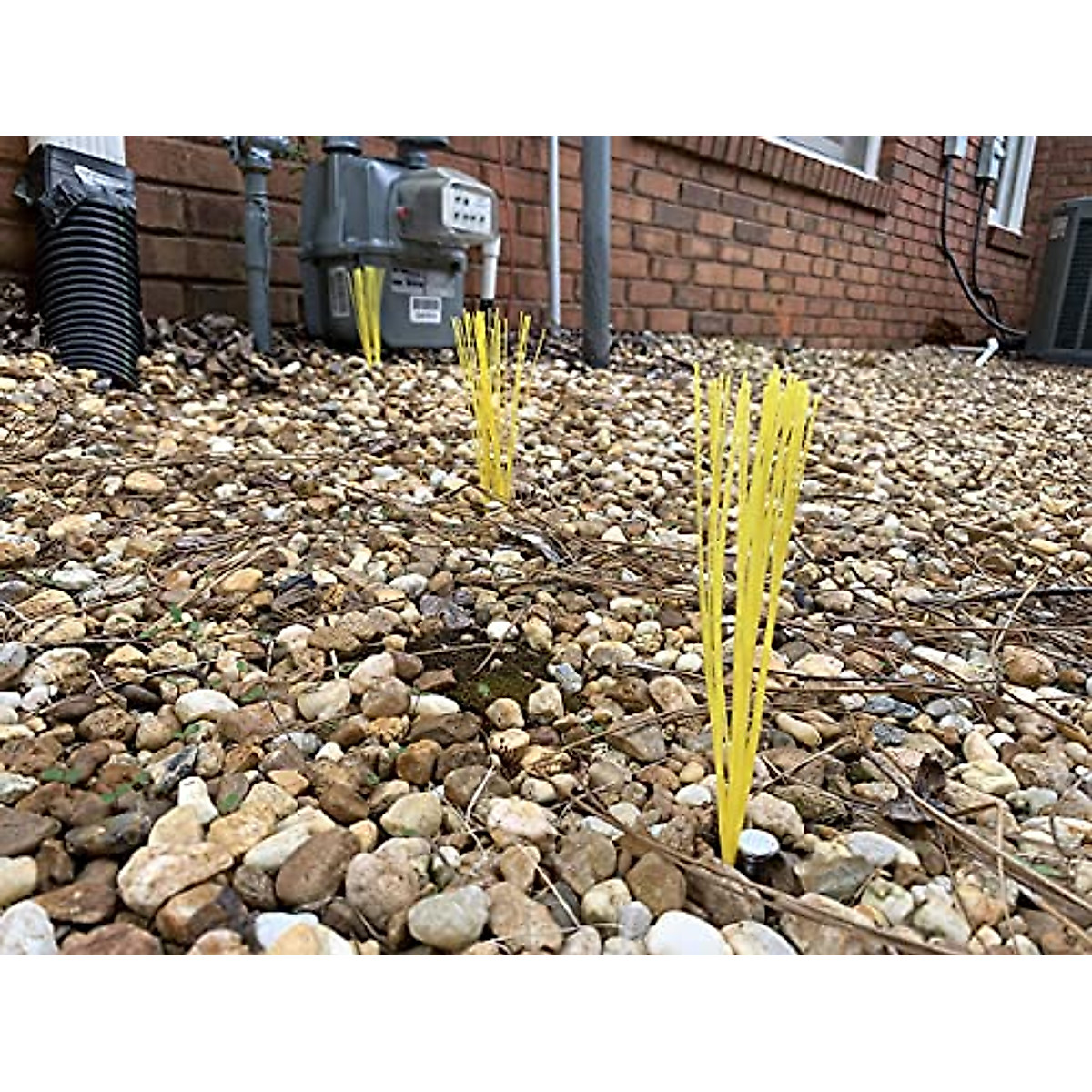 Trail Chasers Ground Markers Yellow 6 Inch Marking Whiskers with Lightweight Non-Rust Aluminum Stakes (Pkg of 25)