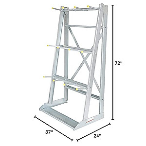 Vestil SR-V Floor Mounted Vertical Economical Material Rack, 37" Width, 72" Height, 24" Depth, 2000 lbs Capacity
