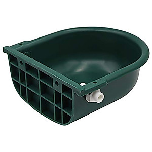 nomal Automatic Water Bowl, Plastic Water Dispenser with Float Valve and Drain Plug for Dog Cattle Sheep Pigs Horse