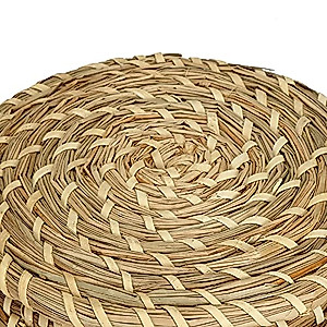 Dicunoy Set of 3 Small Wicker Basket with Lid, Round Woven Seagrass Baskets, Little Handmade Rattan Storage Basket Box for Shelf, Home, Bathroom Decor